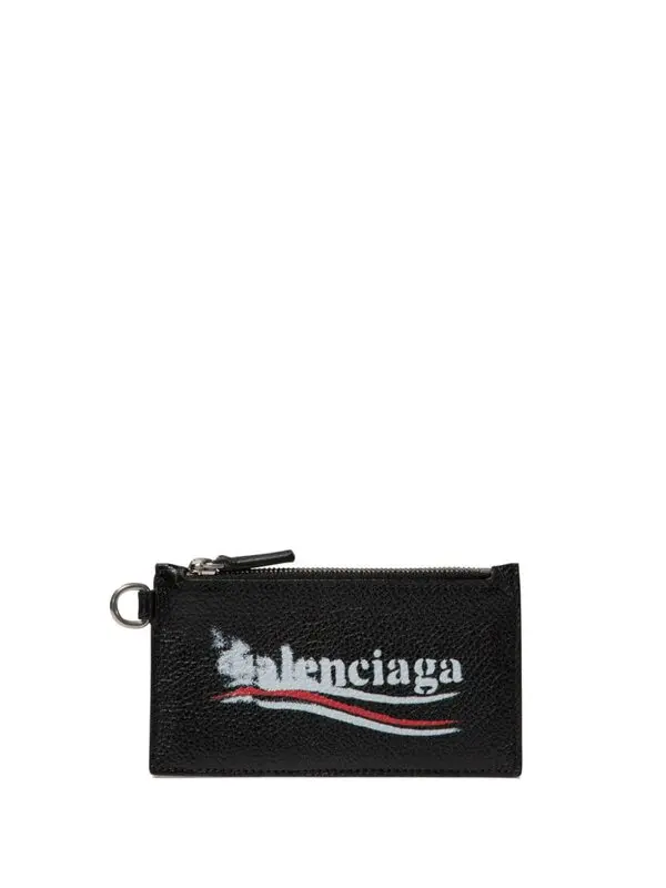 Balenciaga Leather Card Case - Black