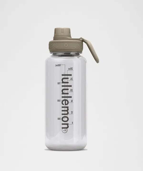 Lululemon Back To Life Clear Bottle 32oz - Warm Ash Grey/olive Brown