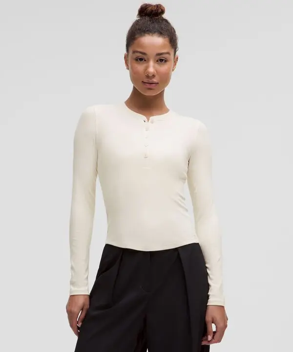 Lululemon Long-sleeve Henley - Light Ivory