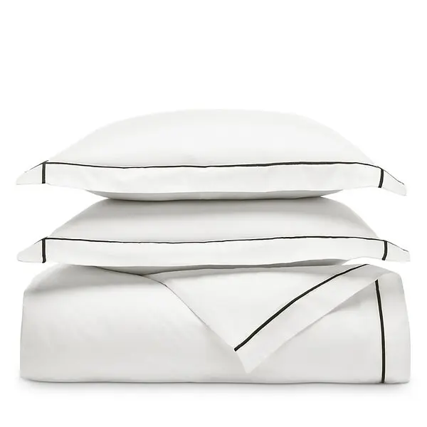BOLL & BRANCH Signature Embroidered Duvet Set, King/california King - White/night