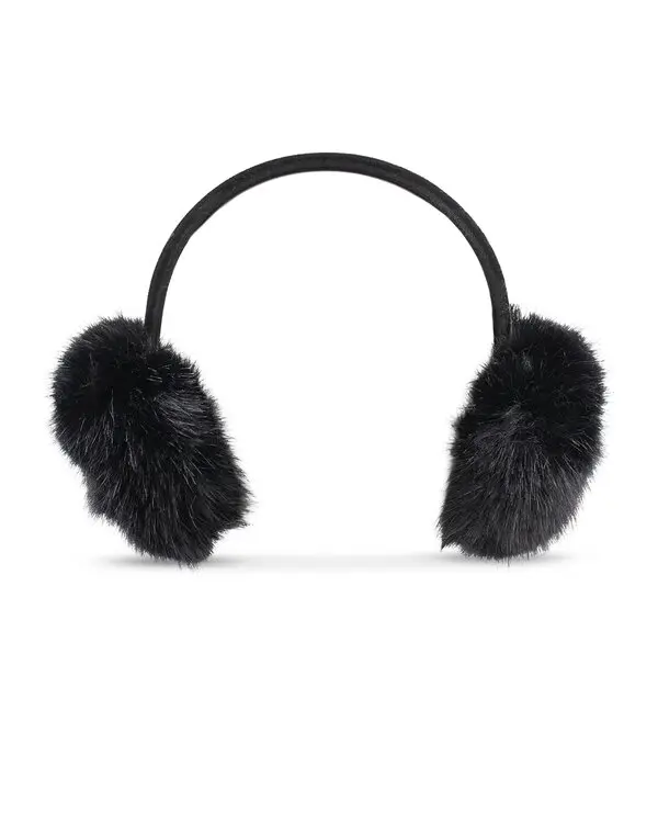 Surell Velvet & Faux Fur Earmuffs - Black
