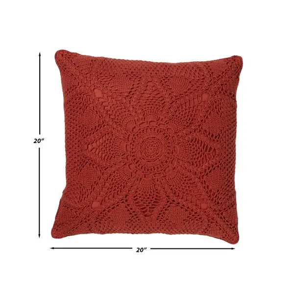 ROSELLI Olivia Crocheted Decorative Pillow, 20 X 20