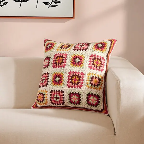 ROSELLI Cozy Corner Crocheted Pillow - Multi