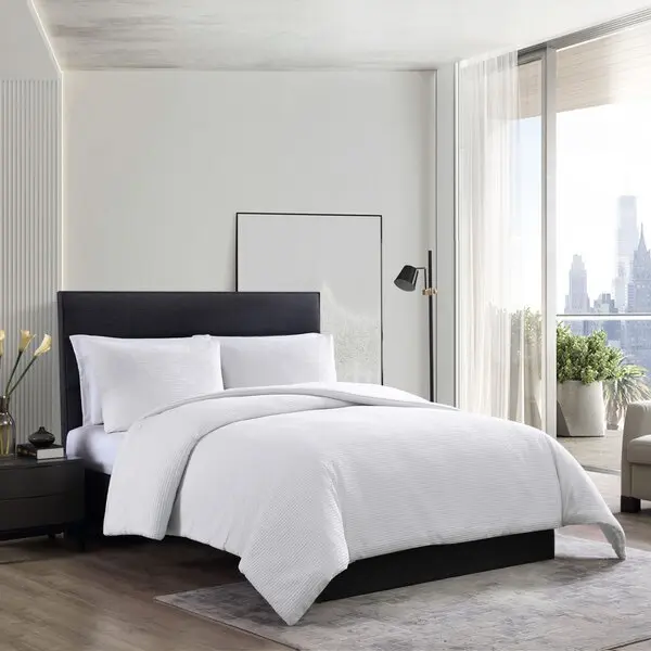 Vera Wang Waffle Pique Duvet Cover Set, Queen