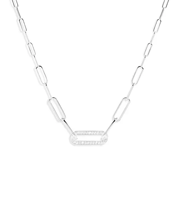 DINH VAN 18k Gold Diamond Link Pendant Necklace - White