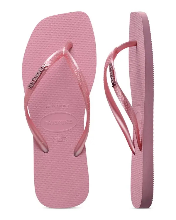 Havaianas Slim Square Flip Flop Sandals - Amaranth
