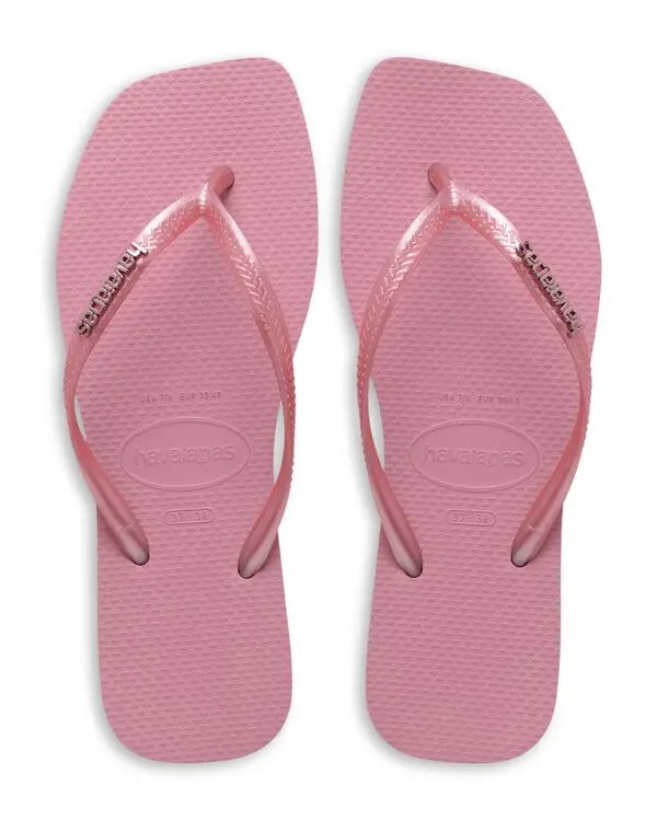 Havaianas Slim Square Flip Flop Sandals - Amaranth