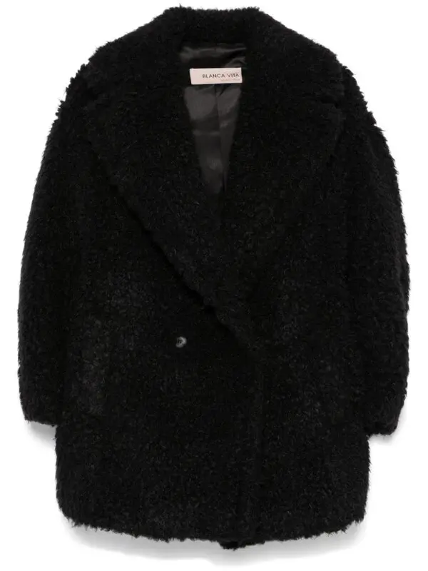 BLANCA VITA Chary Faux Shearling Coat - Black
