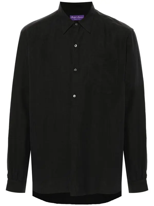 Ralph Lauren Purple Label Pointed-collar Shirt - Black