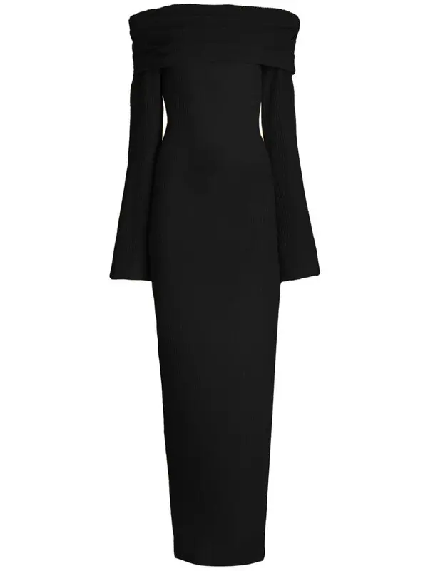 Seroya Ser.O.Ya Galleria Rib-Knit Maxi Dress In Black - 66% Off |  Editorialist