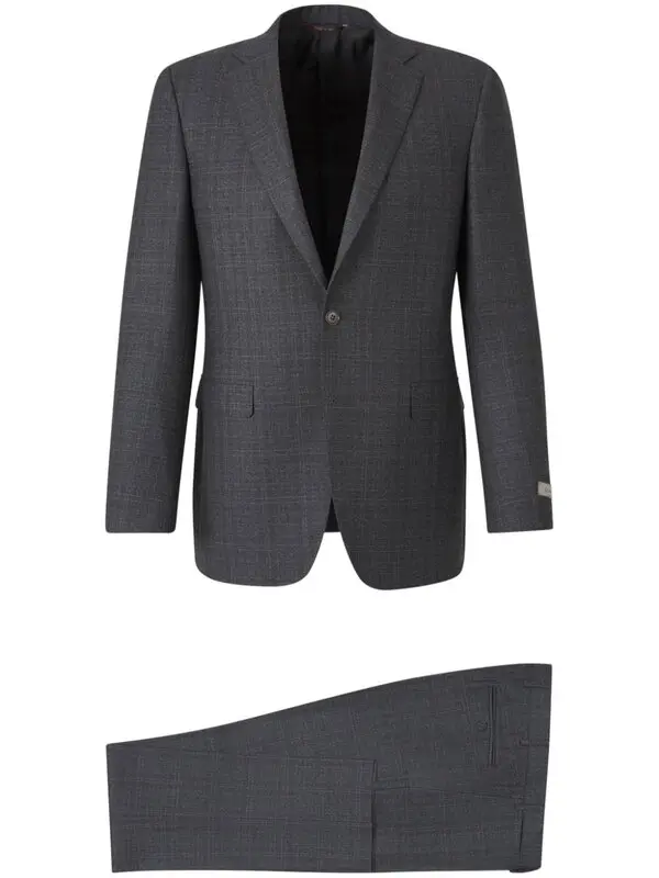 Canali Checked Two-piece Suit - Grey