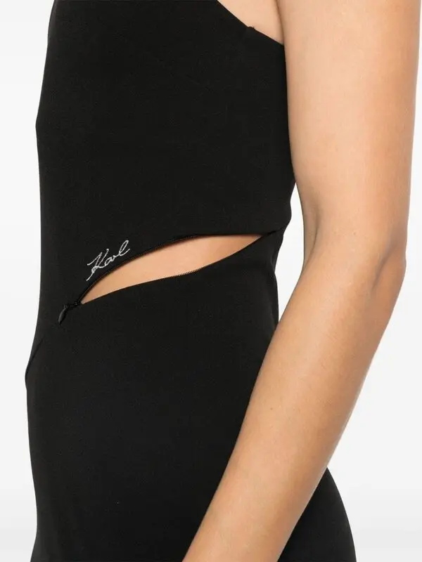 Karl Lagerfeld Asymmetric Jersey Midi Dress