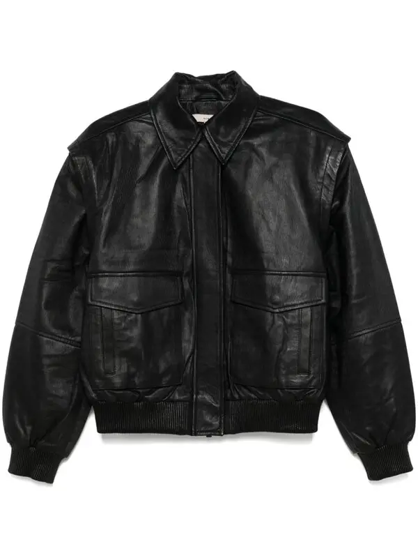 REMAIN BIRGER CHRISTENSEN ジャケット Remain Birger Christensen Leather Bomber Jacket - Black