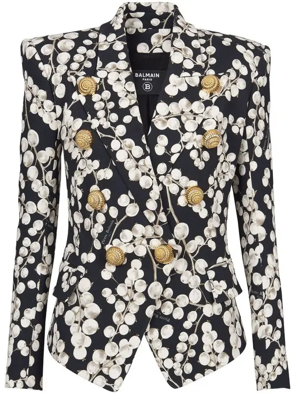 Balmain Printed Double-breasted Blazer