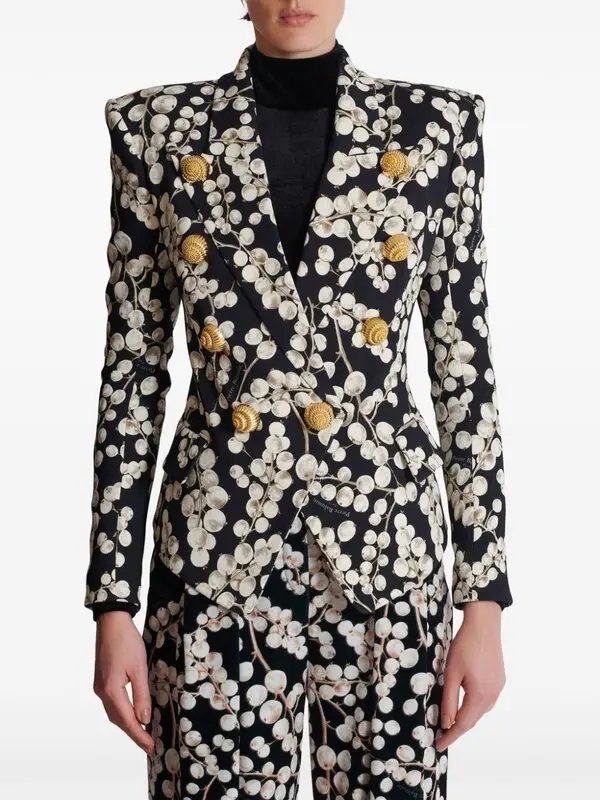 Balmain Printed Double-breasted Blazer