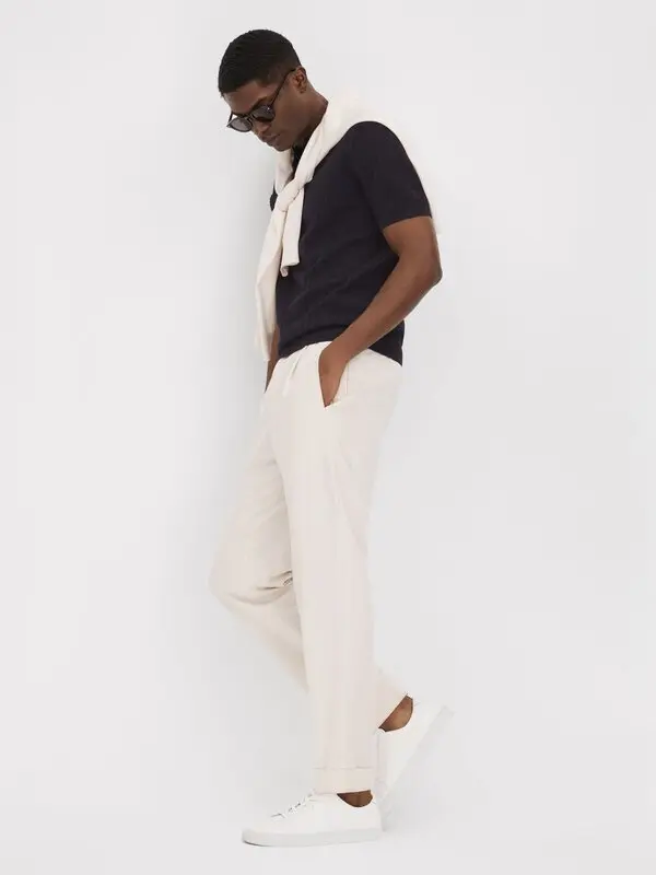 REISS Pascoe Textured Modal Blend Polo Shirt