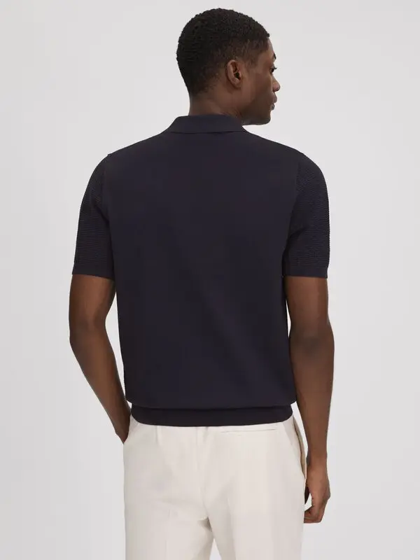 REISS Pascoe Textured Modal Blend Polo Shirt