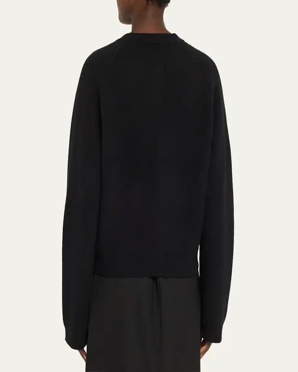 TOTEME Hammered Button Wool Cashmere Cardigan - Black