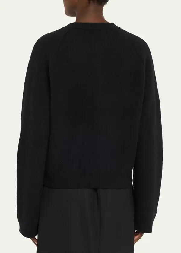 TOTEME Hammered Button Wool Cashmere Cardigan - Black
