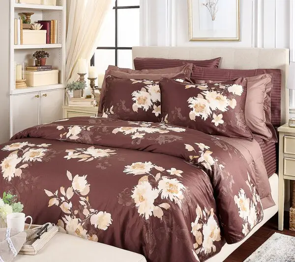 NORTHERN NIGHTS Floral Printed Comforter & Sham Set Full - One-color