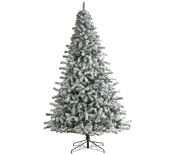NEARLY NATURAL 10' Flocked Christmas Tree