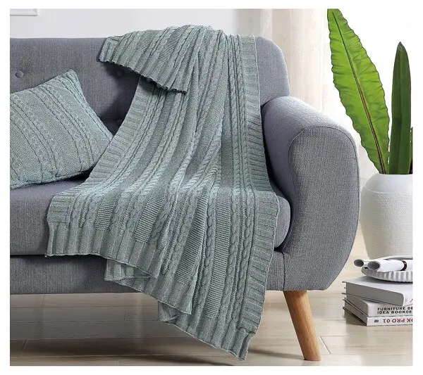 VCNY HOME Dublin Cable Knit Throw Blanket