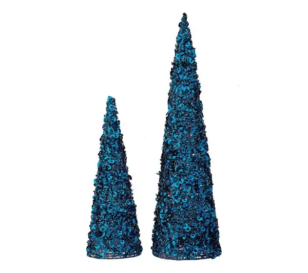 VALERIE PARR HILL 12/18' Glamour Sequin Tree Set Of 2 Valerie - One-color
