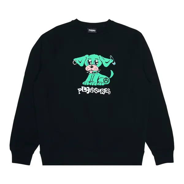 PLEASURES Ruff Premium Crewneck - Black