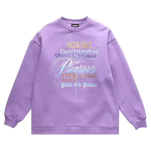 PLEASURES Faith Crewneck Sweatshirt - Purple