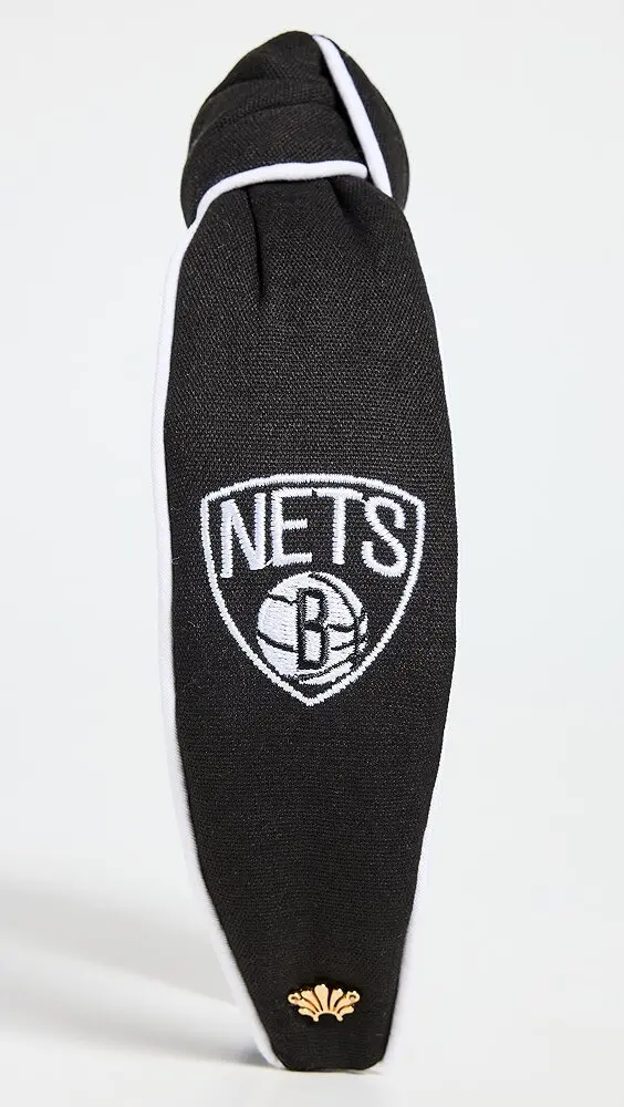 Lele x Brooklyn Nets Embroidered Headband Lele Sadoughi Lele x Brooklyn Nets Embroidered Headband  main image 2