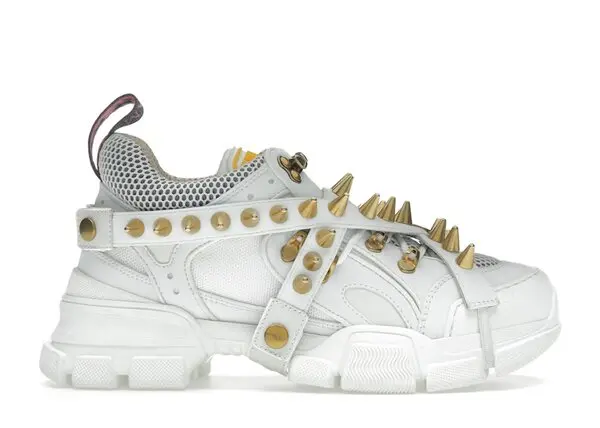 Gucci Flashtrek Chunky Leather Sneakers - White/gold