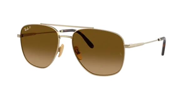 Ray-ban Aviator Sunglasses With Titanium Frame - Brown Gradient Polarized