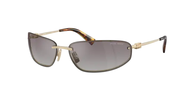 Miu Miu Silver Tone Sunglasses - Gradient Blue Mirror Silver