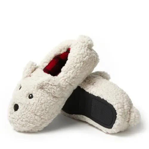 DEARFOAMS Animal Closed Back Slipper - Creme Brulee