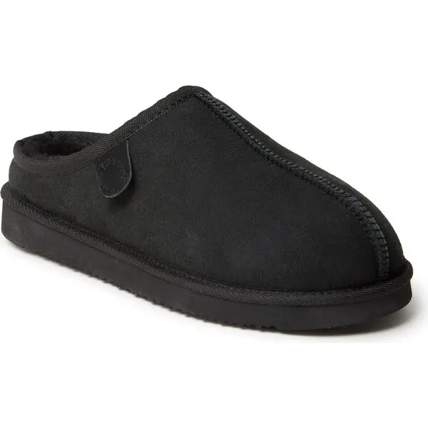 DEARFOAMS Fireside Grafton Shearling Clog Slipper - Black