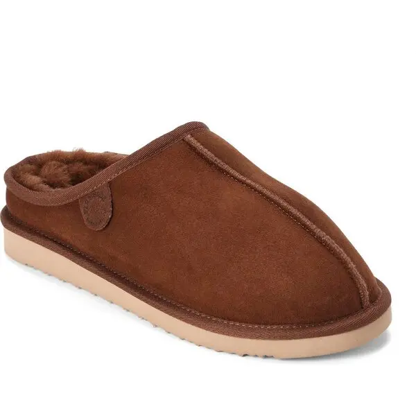 DEARFOAMS Grafton Genuine Shearling Clog - Brown