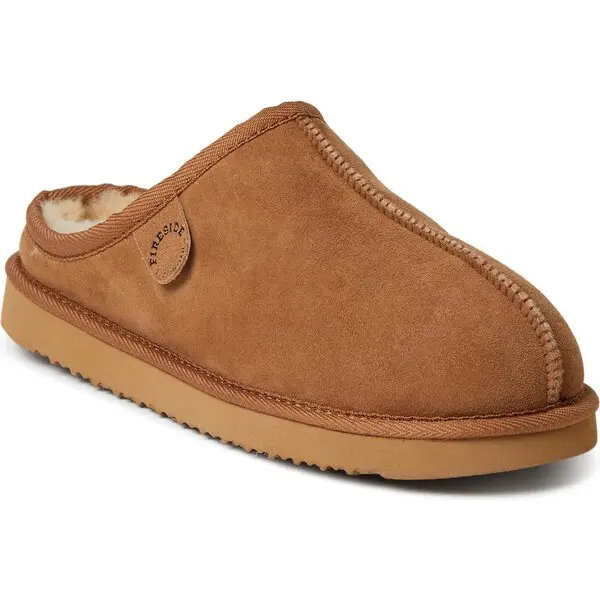 DEARFOAMS Fireside Grafton Shearling Clog Slipper - Grey Solid