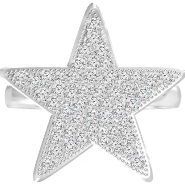 DONATELLO GIAN Name' Crystal Star Ring - Silver