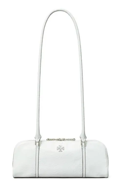 Tory Burch Micro Marshmallow T Monogram Crinkle Leather Satchel - White