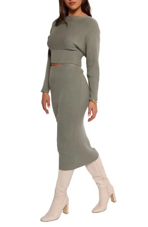 PETAL & PUP Serena Long Sleeve Crop Sweater & Skirt Set