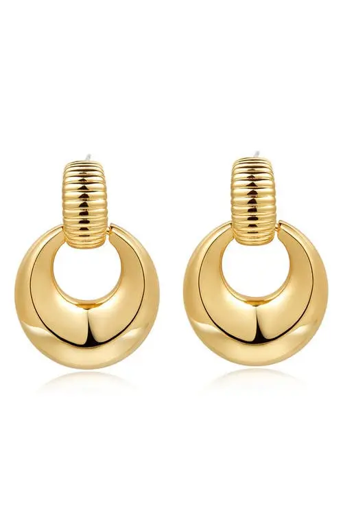 LUV AJ Remy Doorknocker Hoop Earrings - Gold
