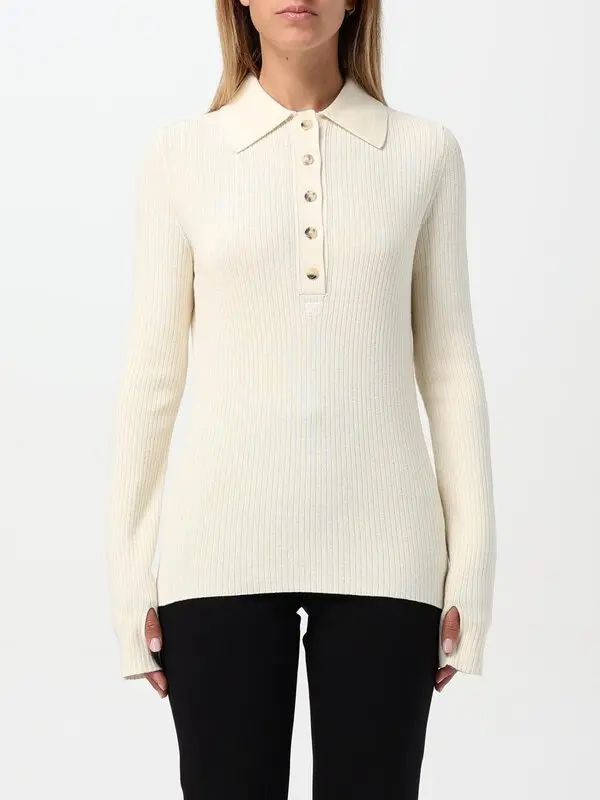 COURREGES Ribbed Knit Polo Shirt