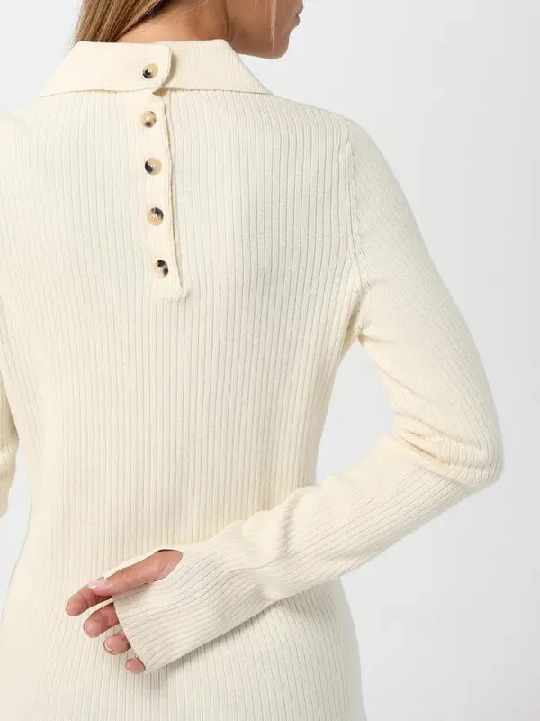 COURREGES Ribbed Knit Polo Shirt