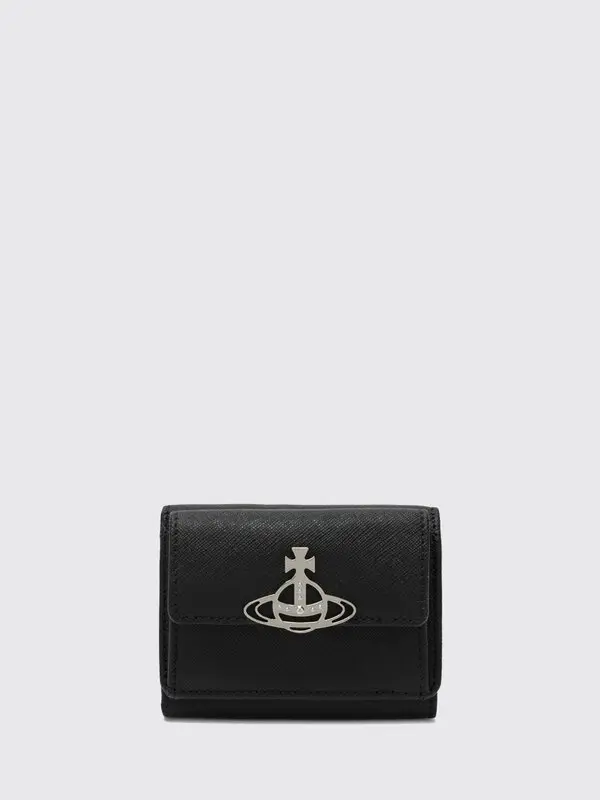 VIVIENNE WESTWOOD Saffiano Leather Wallet With Metallic Orb Logo