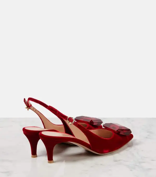 GIANVITO ROSSI Jaipur 55 Velvet Slingback Pumps