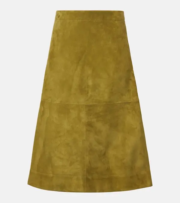 Bottega Veneta Suede Midi Skirt