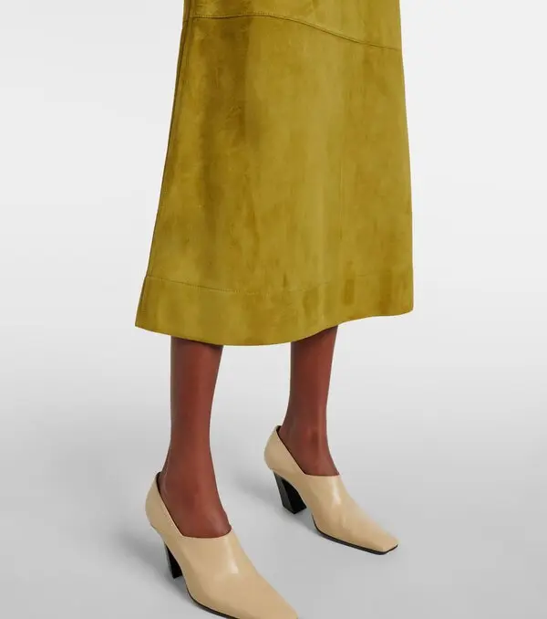 Bottega Veneta Suede Midi Skirt