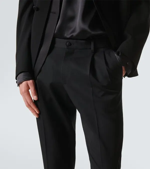 Dolce & Gabbana Wool-blend Gabardine Tuxedo Pants