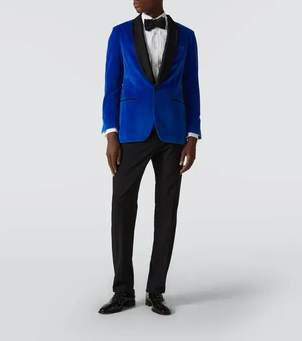 Rubinacci Cotton Velvet Blazer - Blue