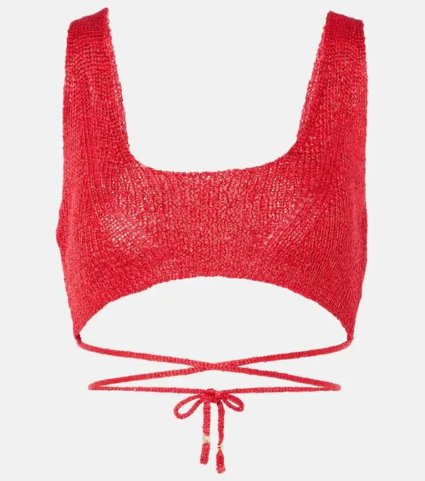 BANANHOT Alma Knitted Crop Top - Red